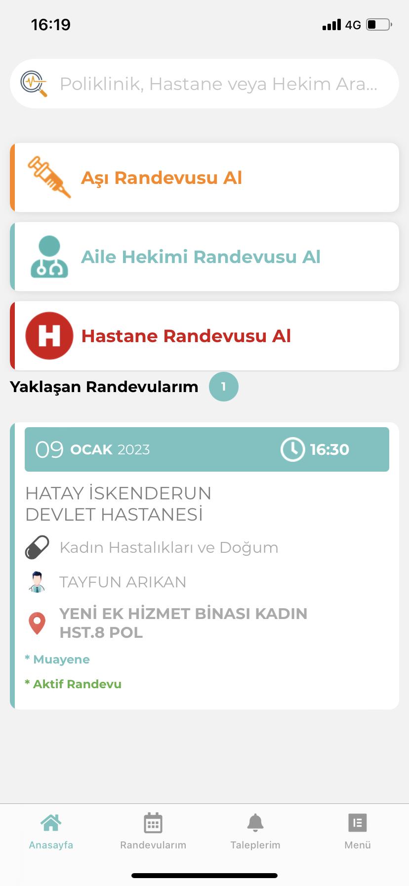 MHRS - 182 MHRS (Merkezi Hekim Randevu Sistemi) Yanlış Randevunun Verilmesi - Şikayetvar