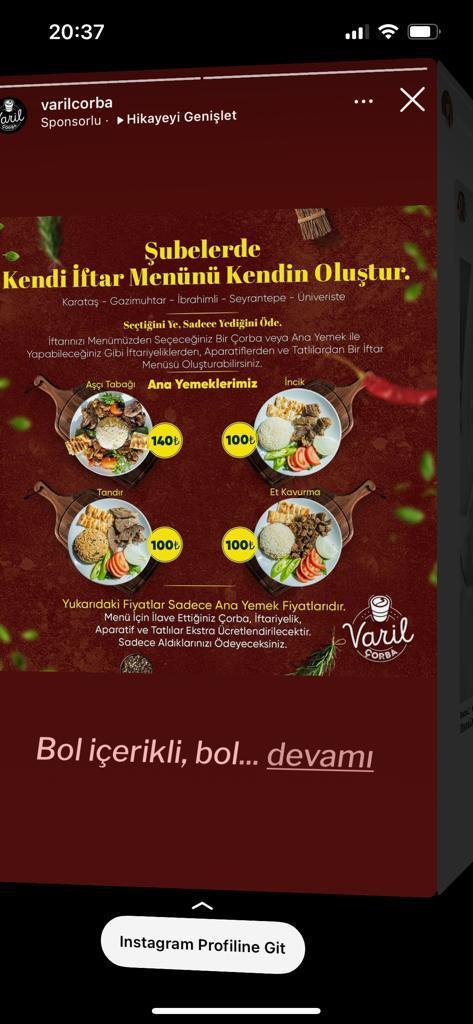 Varil Çorba Menü Ve Kasa Ücret Farkı - Şikayetvar