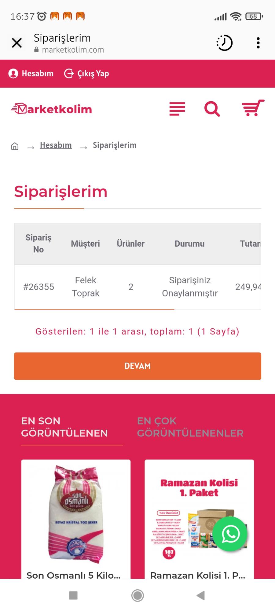 Market Kolim Sipariş Ettiğim Ürünler Gönderilmiyor Para İadesi ...