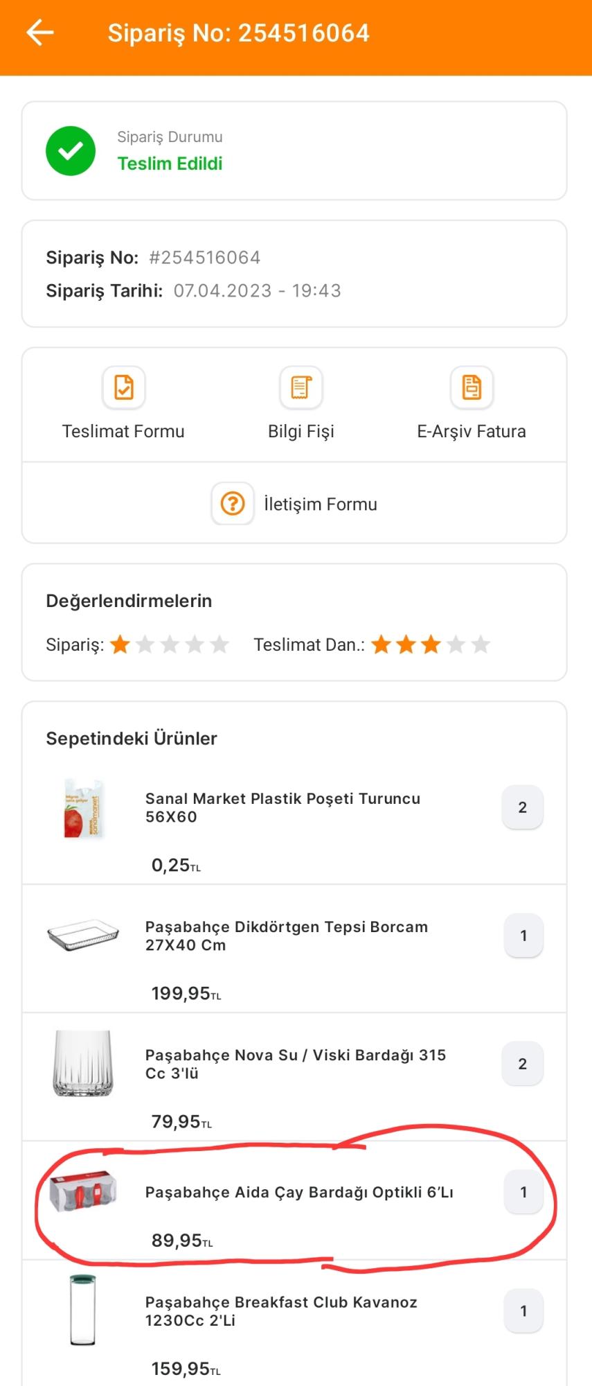 Migros 6lı Paşabahçe Çay Bardağı Eksik Ürün - Şikayetvar
