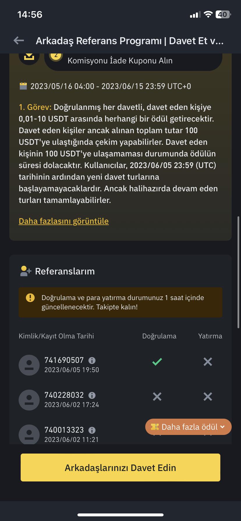 Binance Arkadaş Kayıt İşlemi Sonrası Ödülümü Alamadım - Şikayetvar