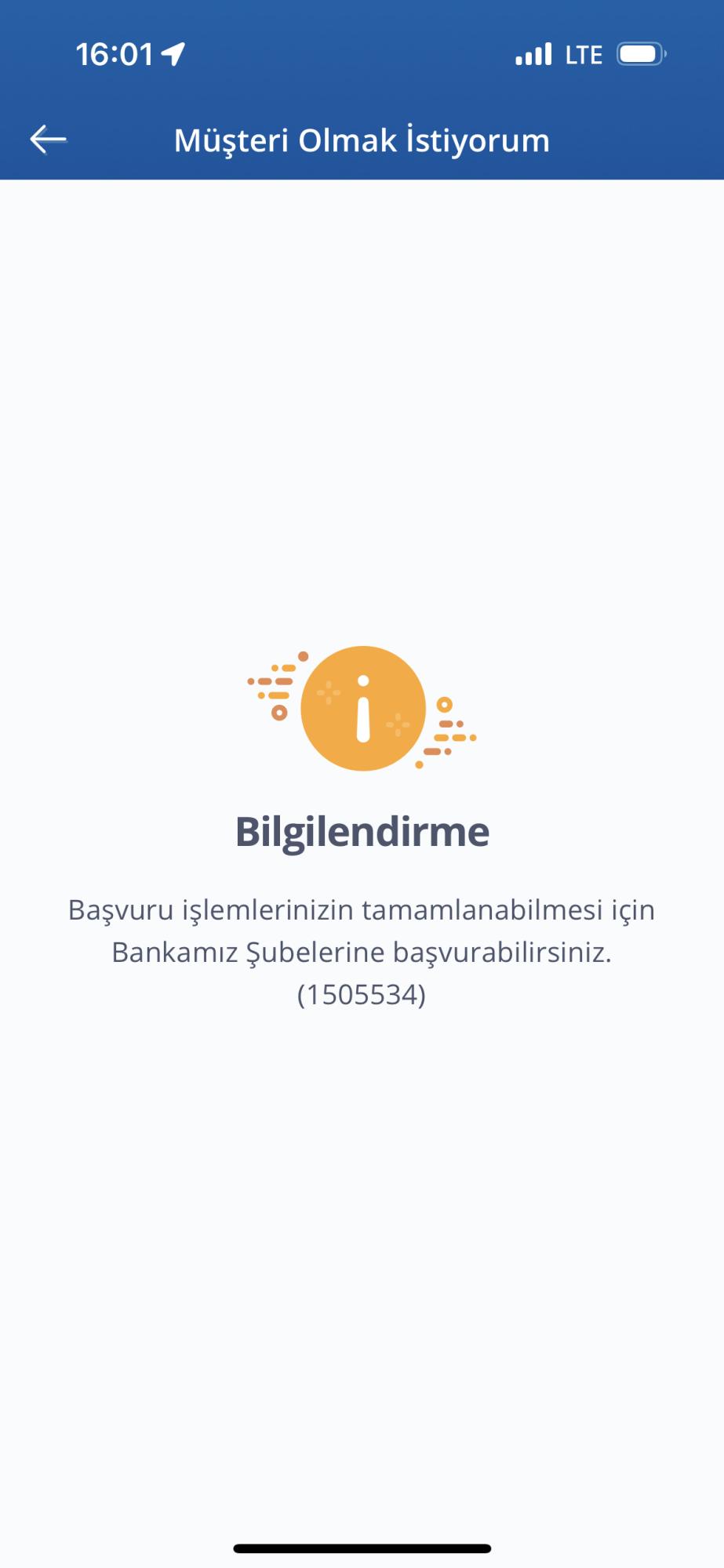 İş Bankası Hesap Açılıştaki Hata Kodu 1505534 Kodu - Şikayetvar