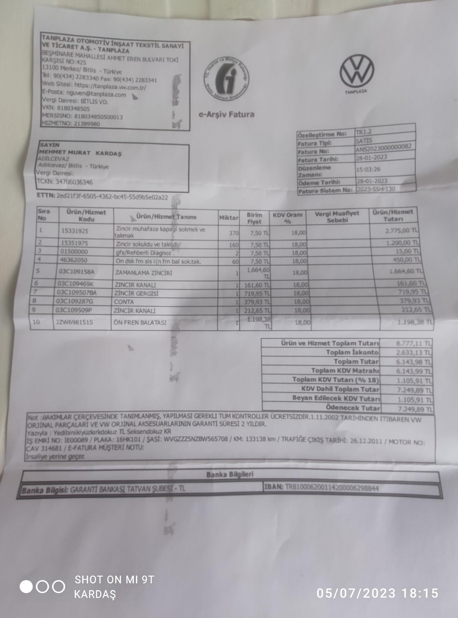 Volkswagen Servis Garantisinden Faydalanamadım. - Şikayetvar
