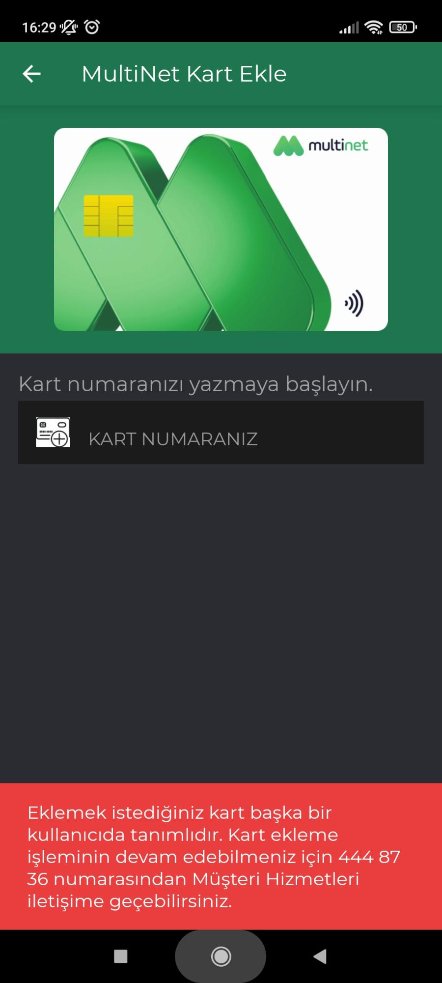 Çözüldü: Multinet Eklemek İstediğiniz Kart Başka Bir Kullanıcıda ...