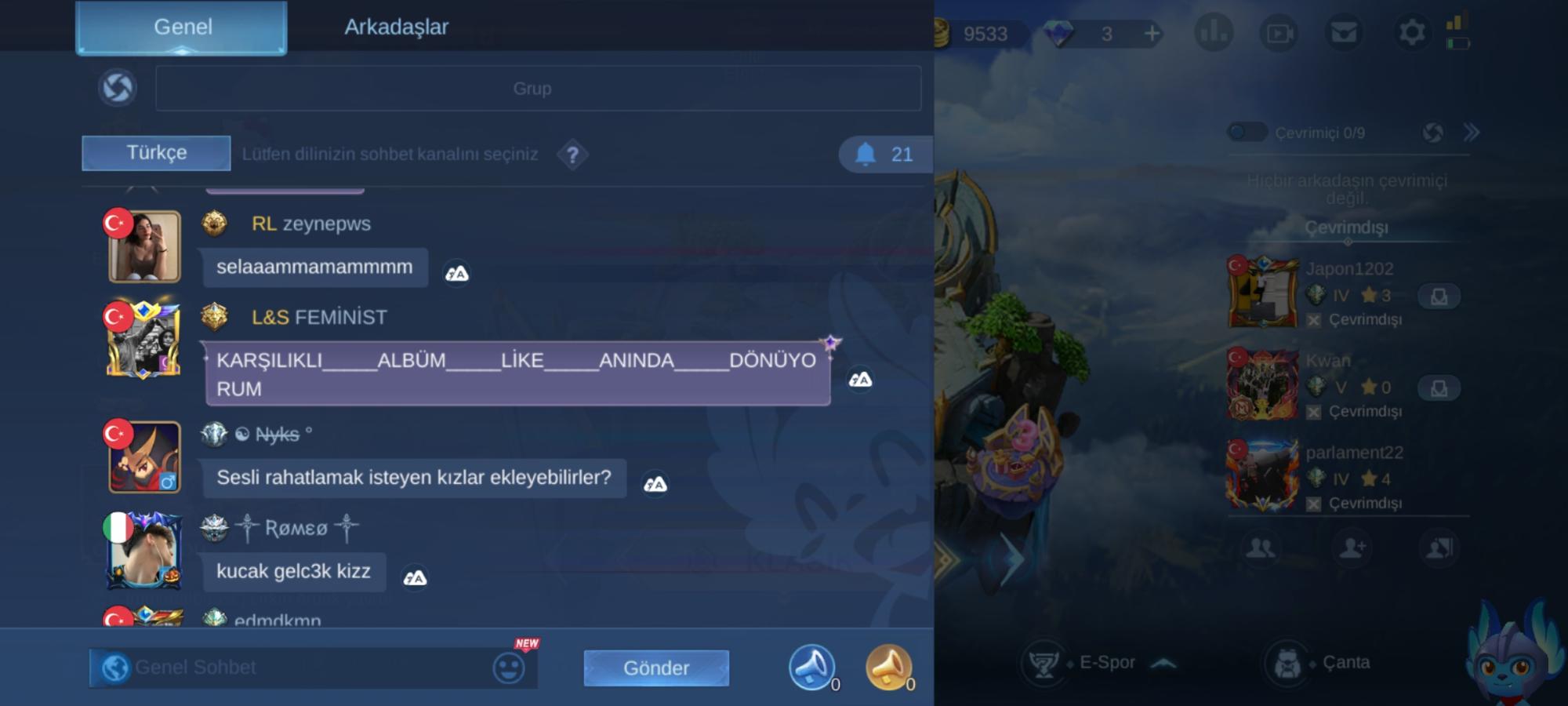 Mobile Legends CHAT'e Sahip Çıkılmaması. Maşallah Oyun Haricinde Her ...