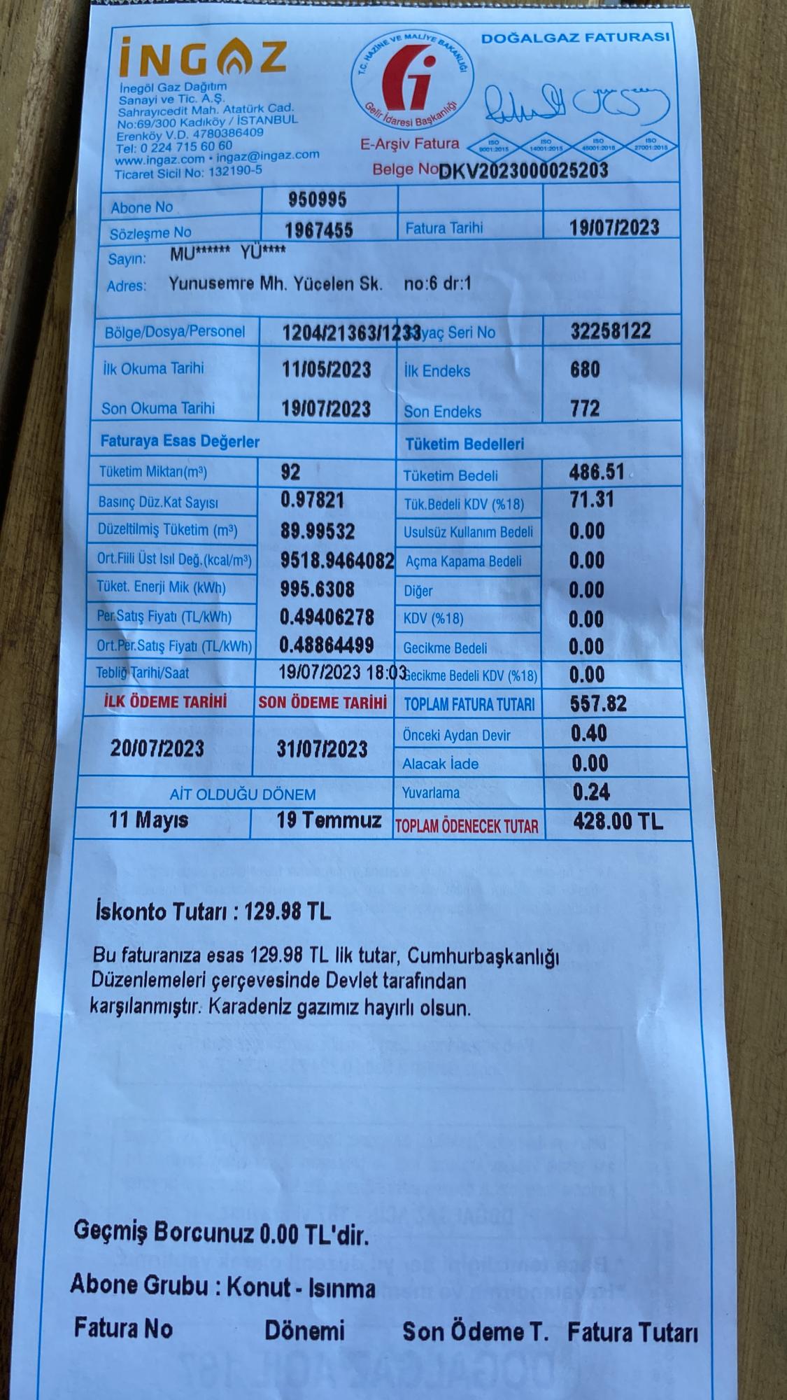 İngaz Ücretsiz Doğalgaz Desteğini Hiçe Sayıyor - Şikayetvar