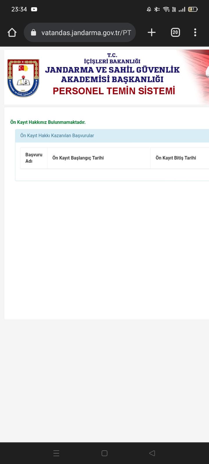 Jandarma Genel Komutanlığı Jsga Ön Kayıt Hakkınız Bulunmamaktadır ...