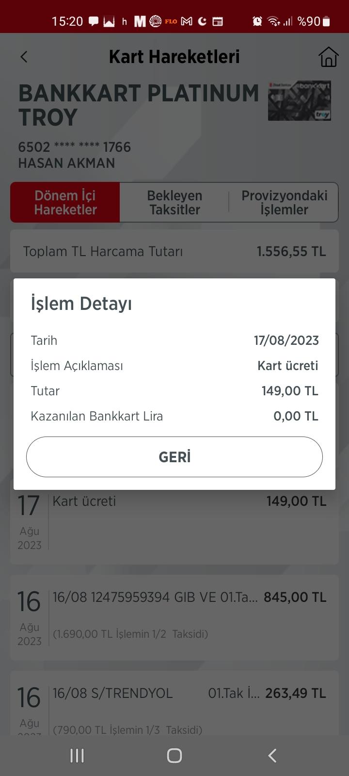 Ziraat Bankası Bankkart Platinum Troy Kart Ücreti - Şikayetvar