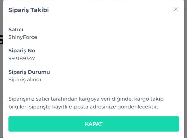 Shopier Shiny Force Sipariş Ettiğim Kıyafet Gelmedi - Şikayetvar