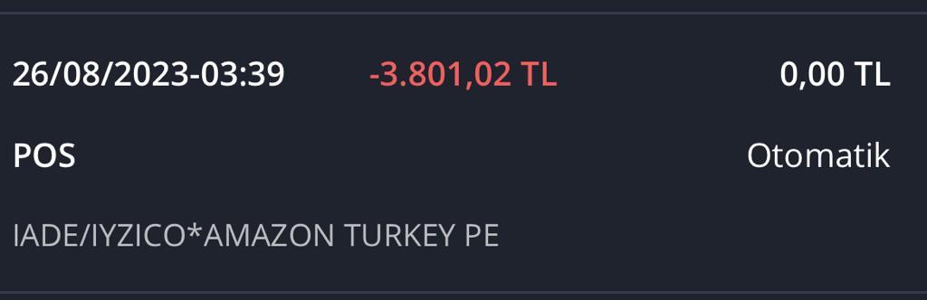 İade/iyzico*Amazon Turkey Perakende Adı Altında Tüm Param Çekilmiş ...