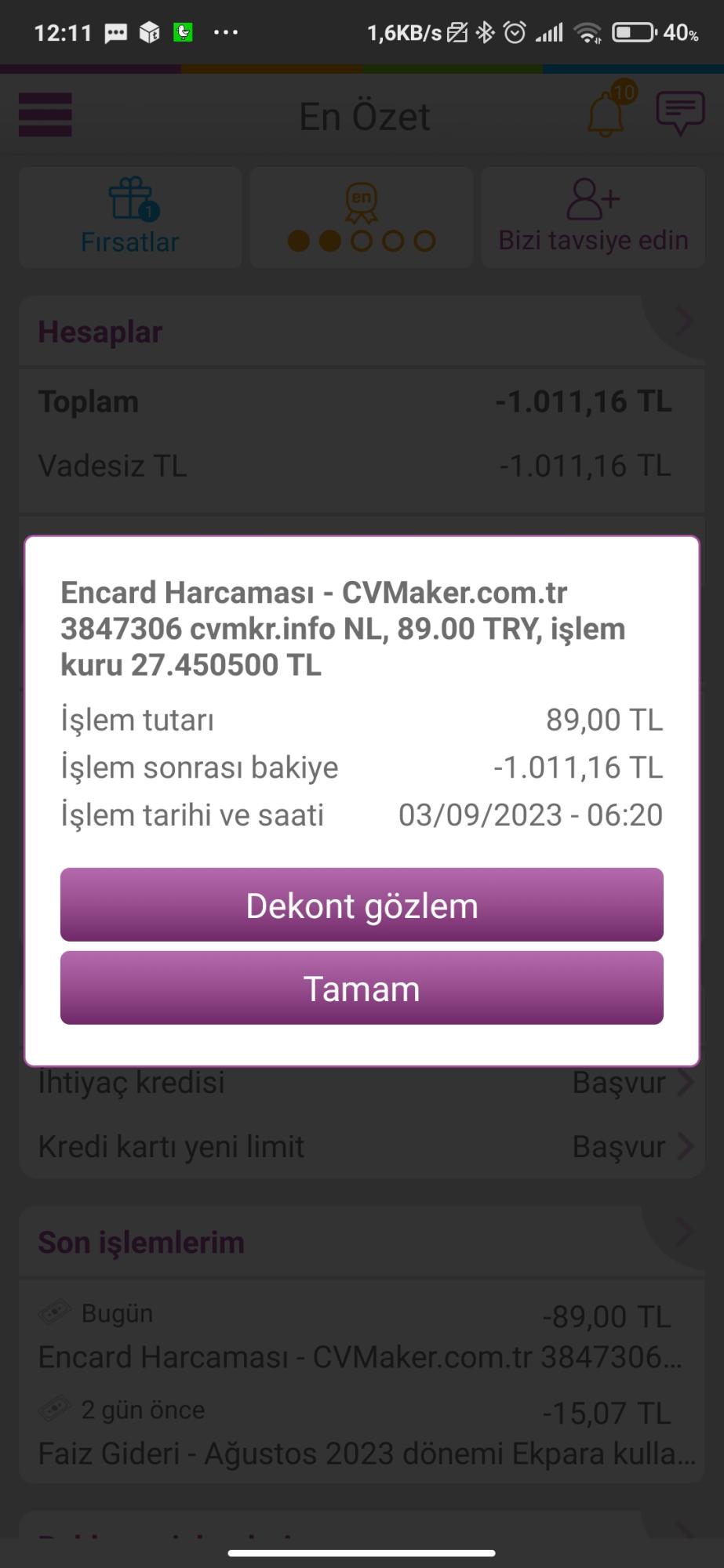 CV Marker Onaysız Para Çekimi Yapıyor - Şikayetvar