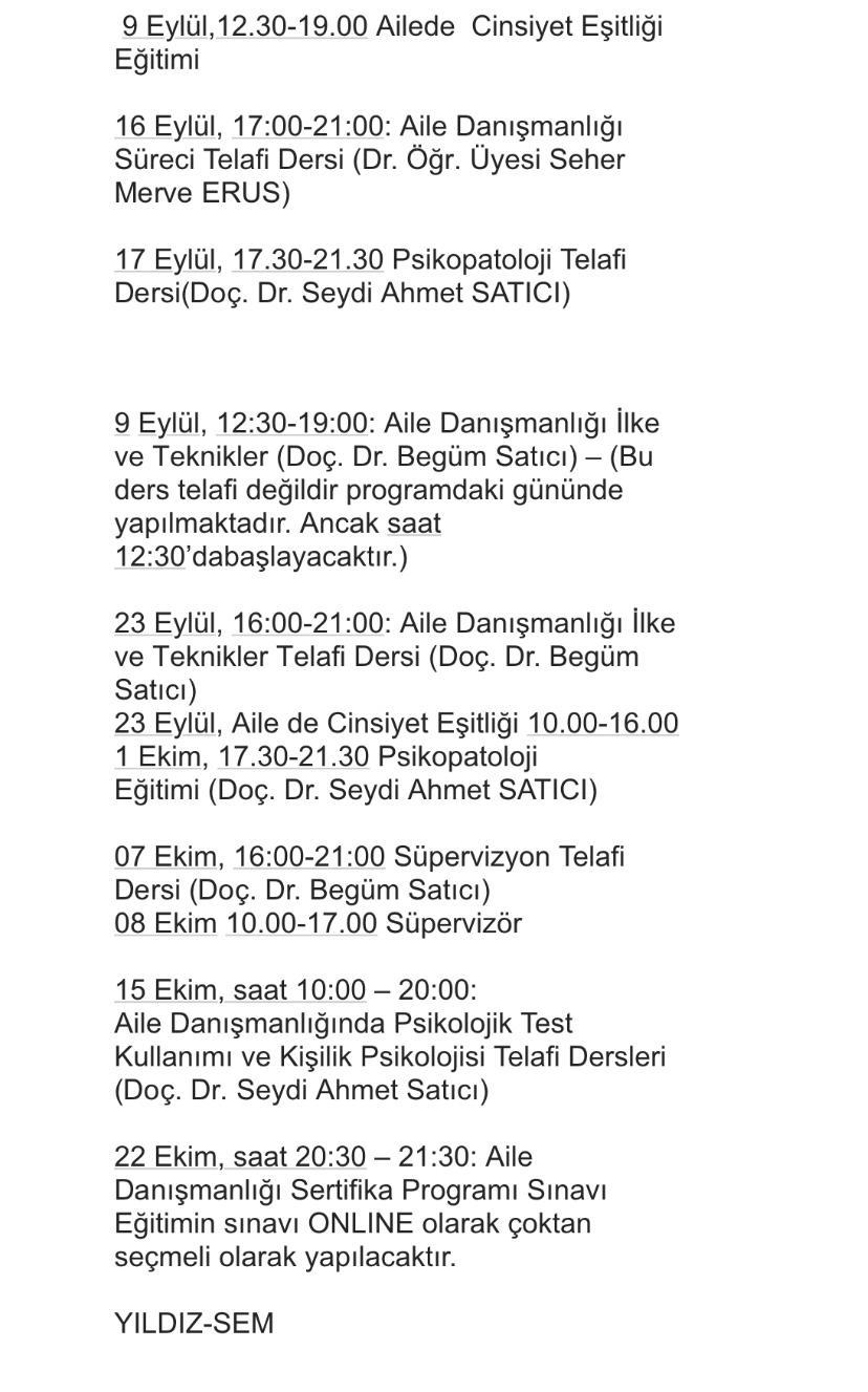 Yıldız Teknik Üniversitesi Aile Danışmanlığı Sertifikası Alma Çabam ...