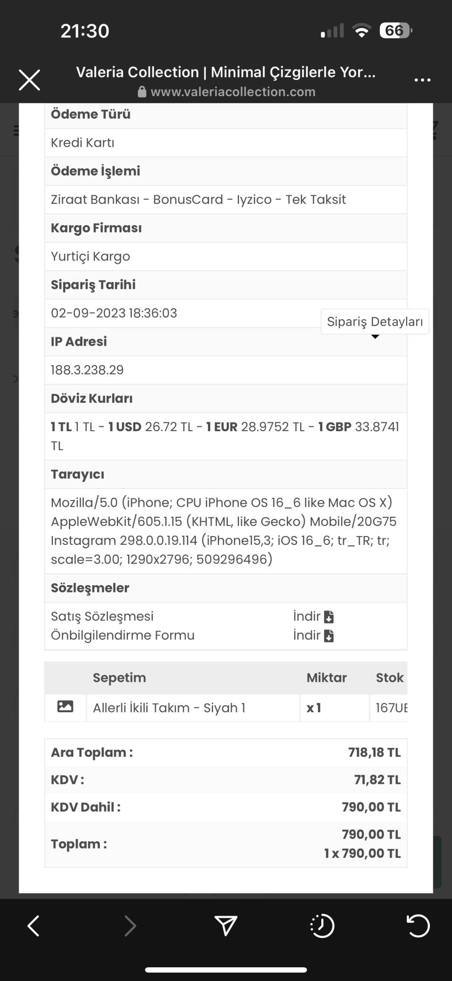 Tüketici Hakları'na Aykırı Satış Yapan Valeria Collection! - Şikayetvar
