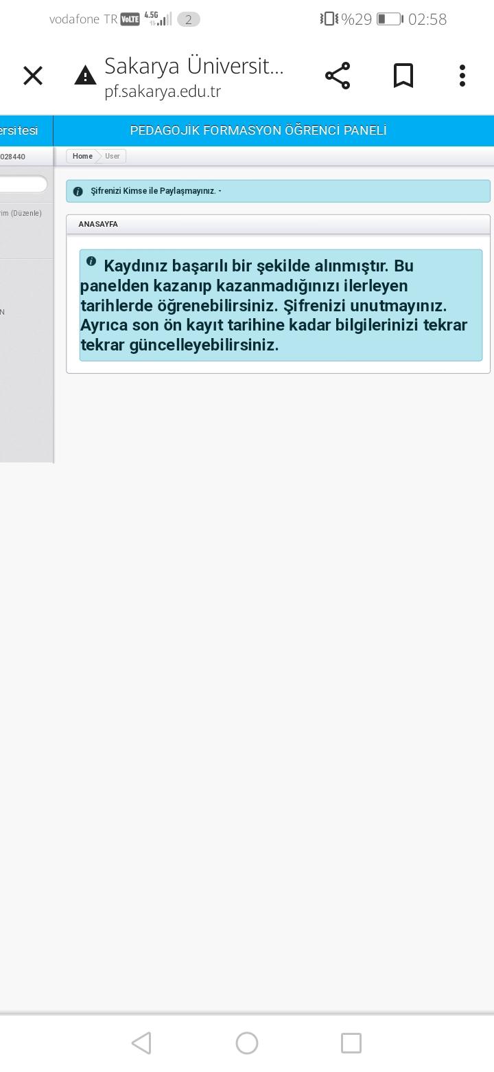 Sakarya Üniversitesi Pedagojik Formasyon Ön Kayıt Alıp Formasyon ...