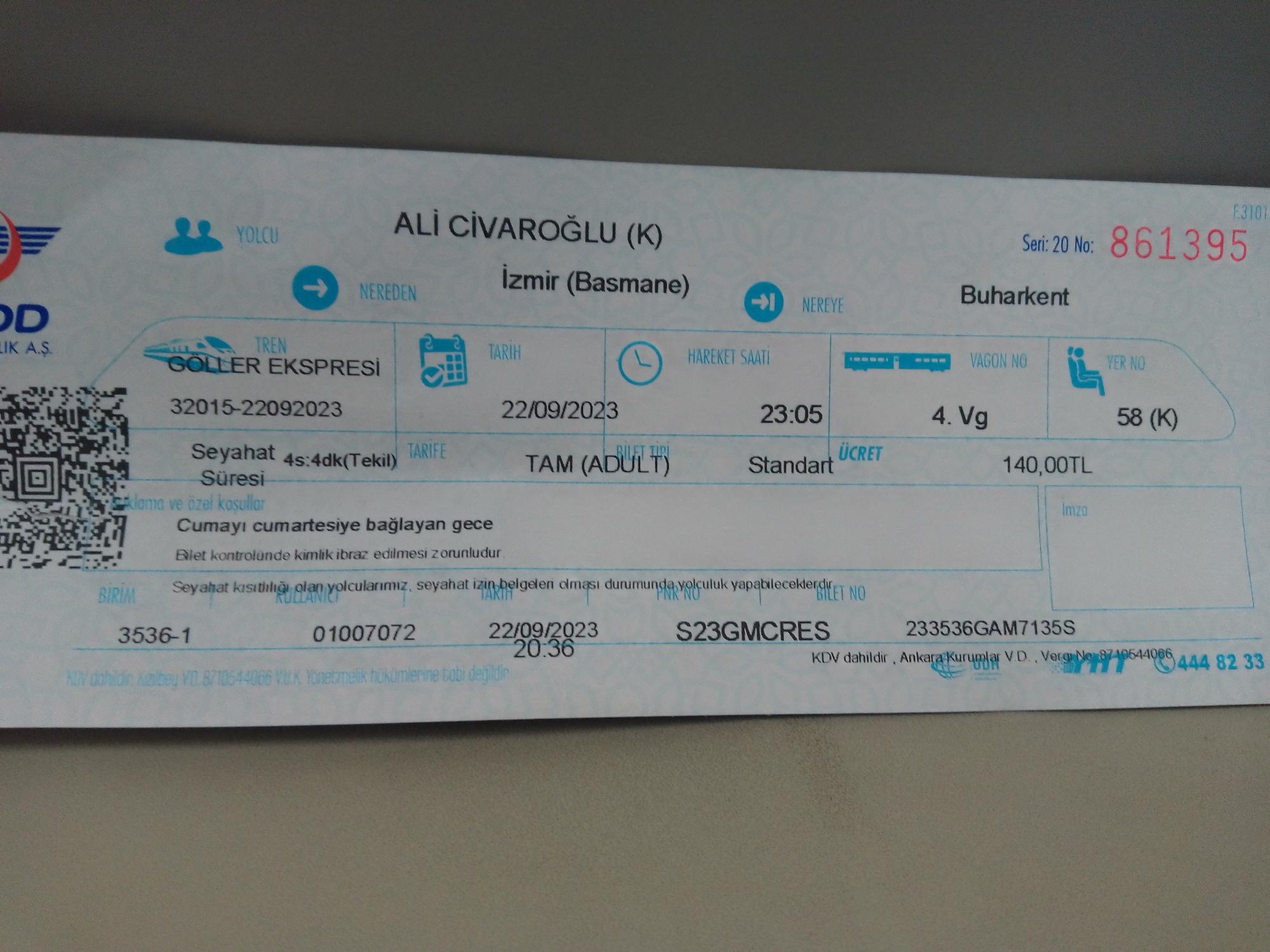 TCDD Bilet Kontrol Görevlisi - Şikayetvar