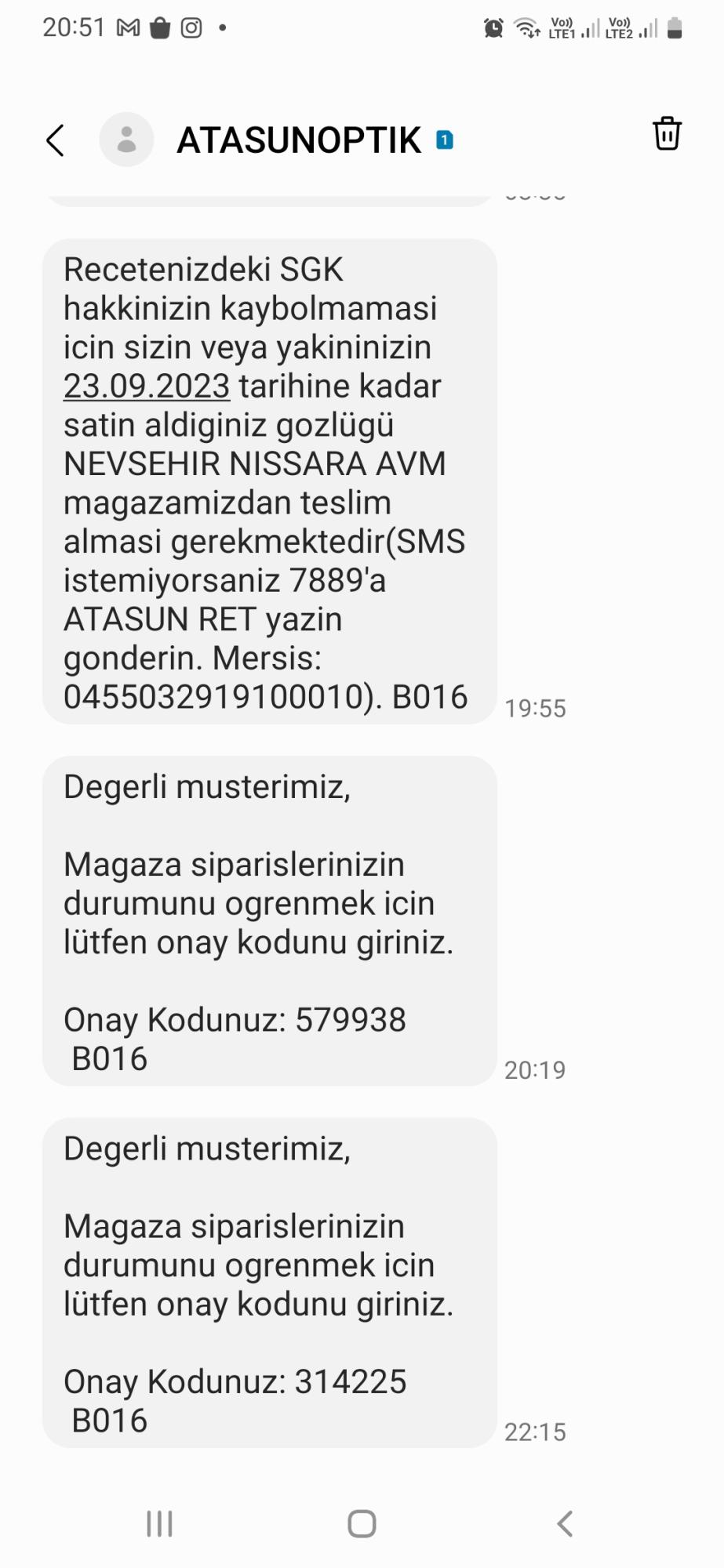Nissara AVM Atasun Optik Nevşehir Nissara Mağazası Şikayet - Şikayetvar