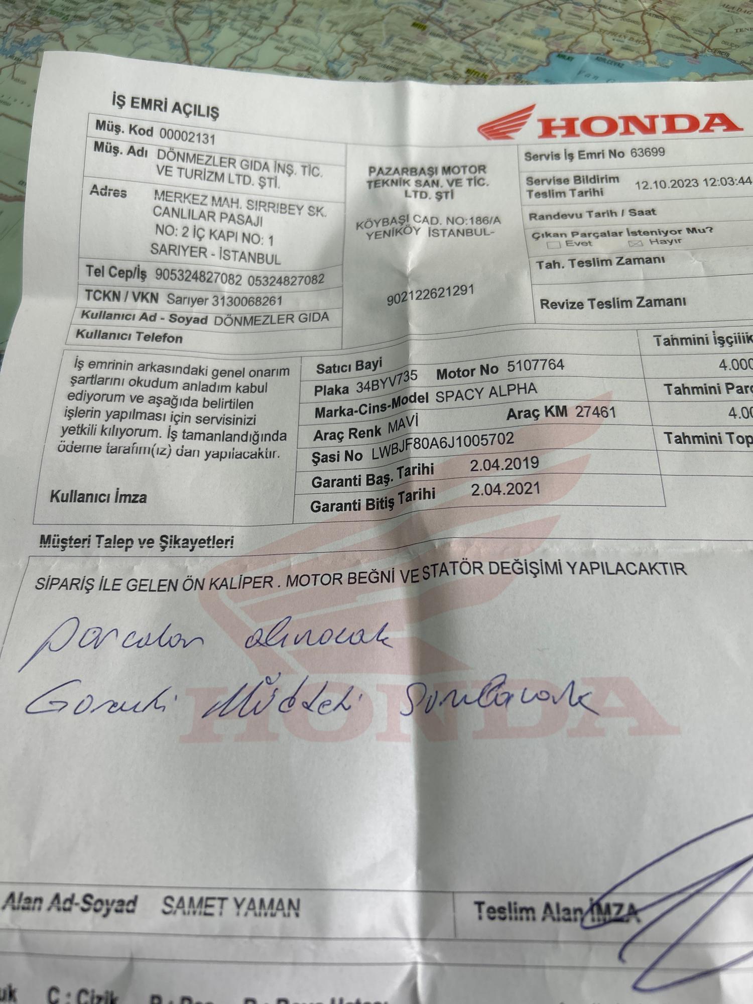 Honda Motosiklet Honda Space Alfa Kalitesi - Şikayetvar