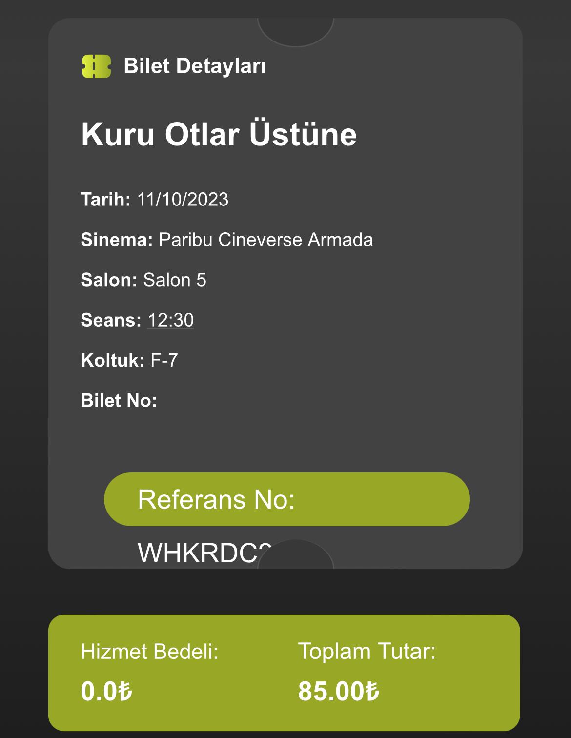 Paribu Cineverse Keyfi Bilet İptali - Şikayetvar