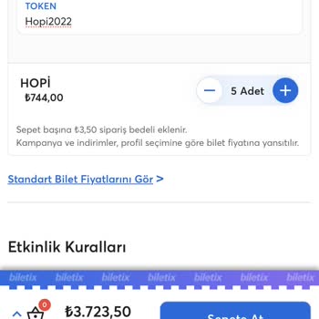 Hopi Biletix Token Bilet Alınamıyor - Şikayetvar