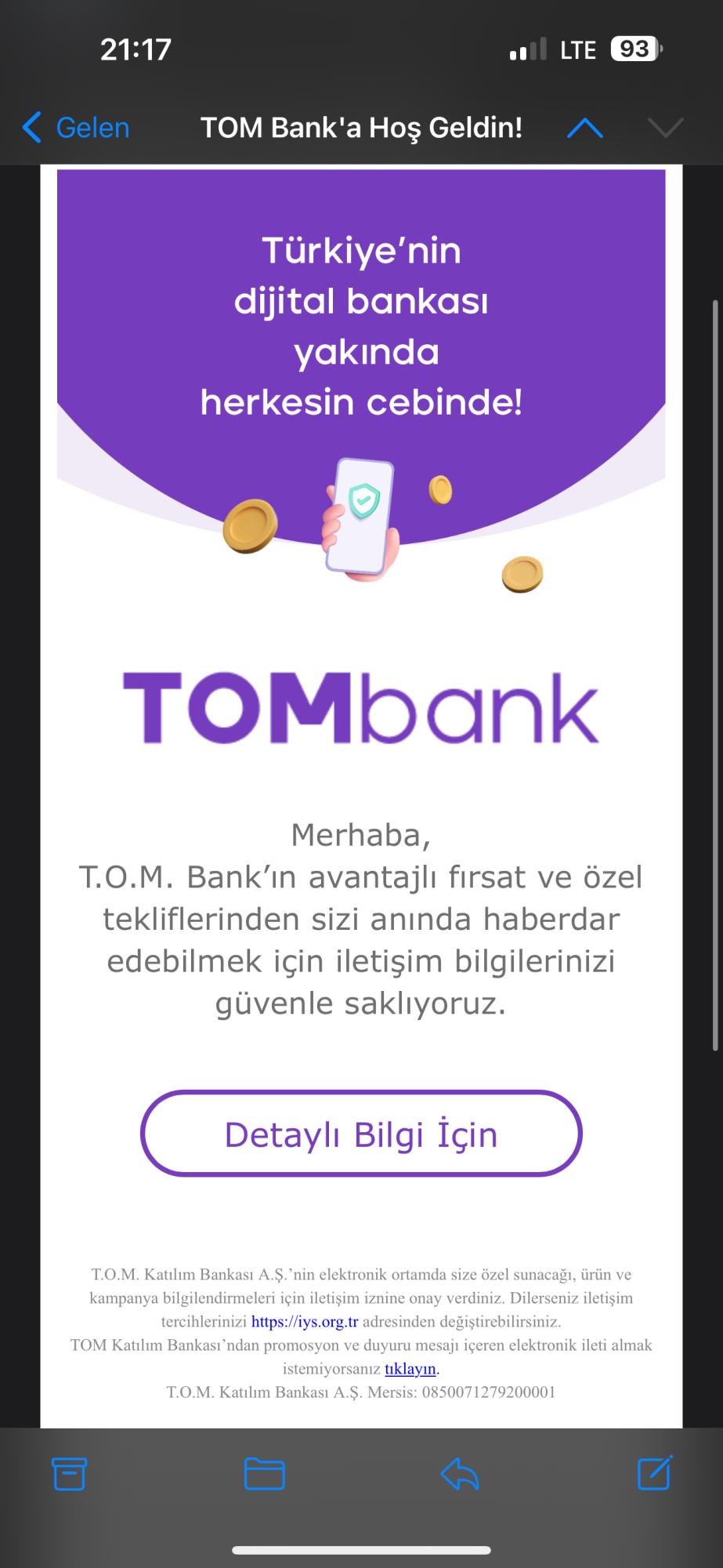 Tom Bank İzinsiz Hesap Oluşturma - Şikayetvar