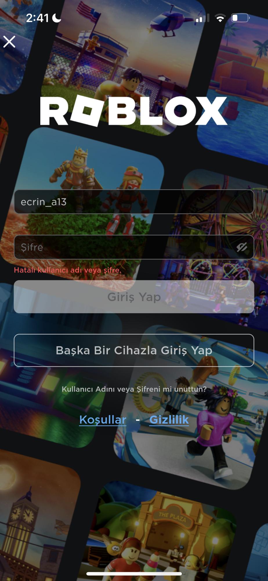 Roblox Hesabım "Kullanıcı Adı Veya Şifre Hatalı" Uyarısı Veriyor - Şikayetvar