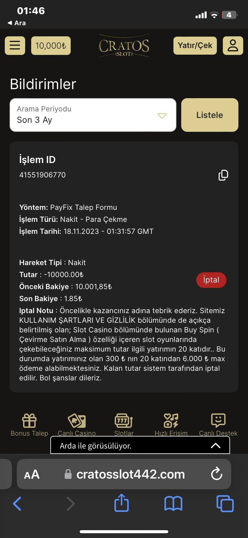 Cratos Slot Cratosslot442.com Çekim İptali Ve Kat Kuralı Ayağı İle ...