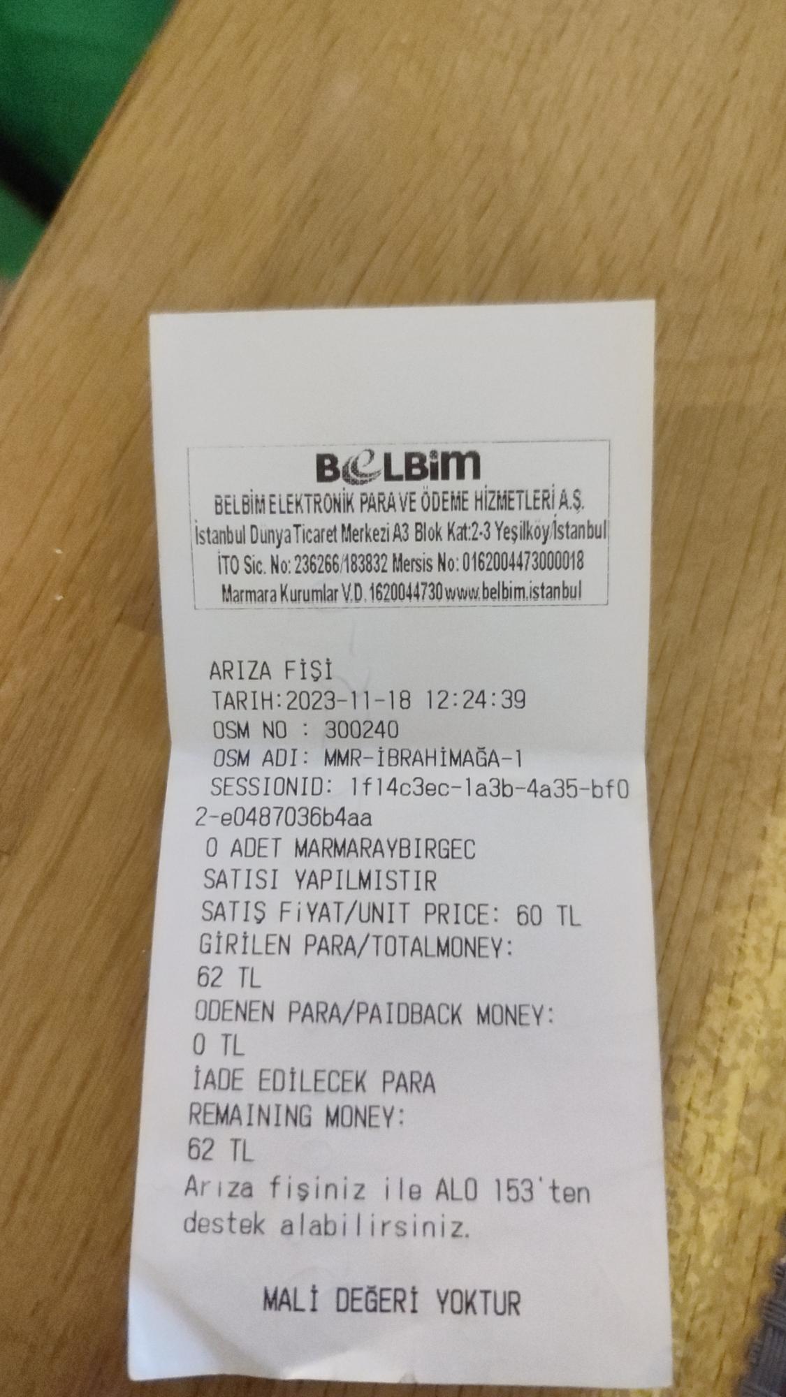 BELBİM | İstanbulkart Belbim Paramı İade Etmiyor - Şikayetvar