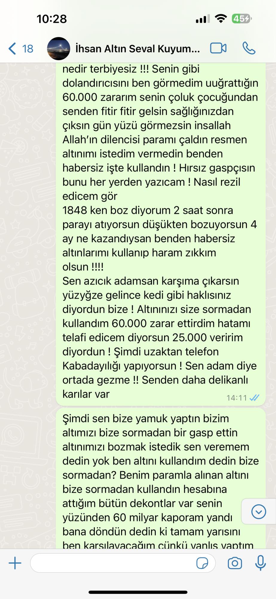 Seval Kuyumculuk Altınımı Geri Alamama Sorunu - Şikayetvar