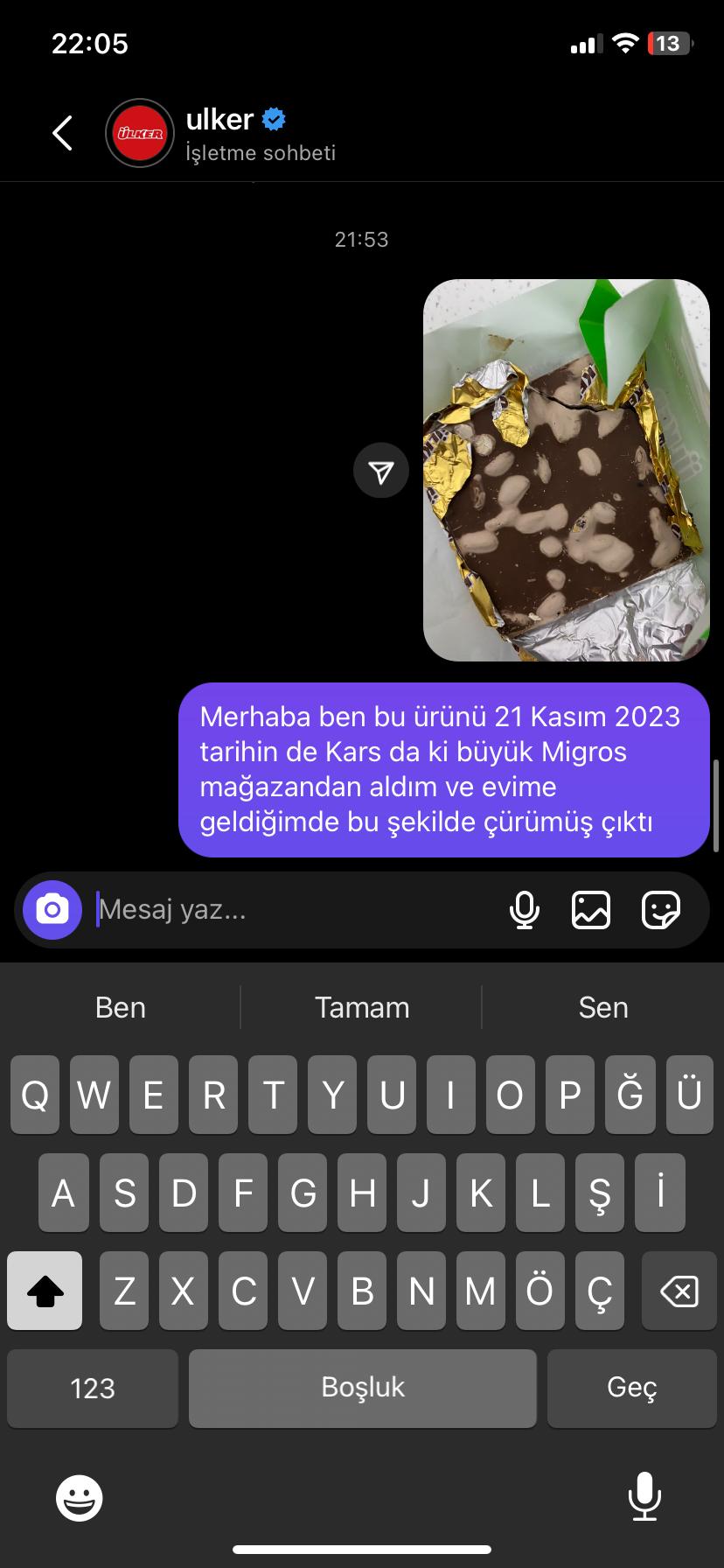 Çürümüş Ülker.! Çikolatası - Şikayetvar