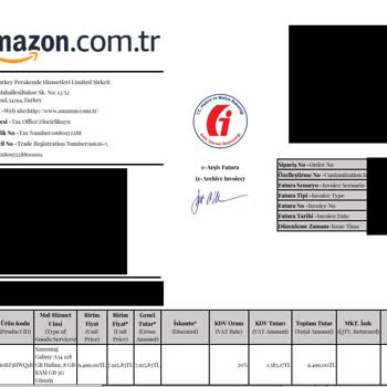 Amazon Telefon Faturasına IMEI Numarasını Yazmıyor - Şikayetvar