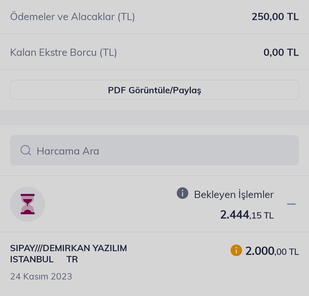 Sipay ile 10 TL ödeme işlemi yaparken hesabımdan 2000 TL çekildi ...