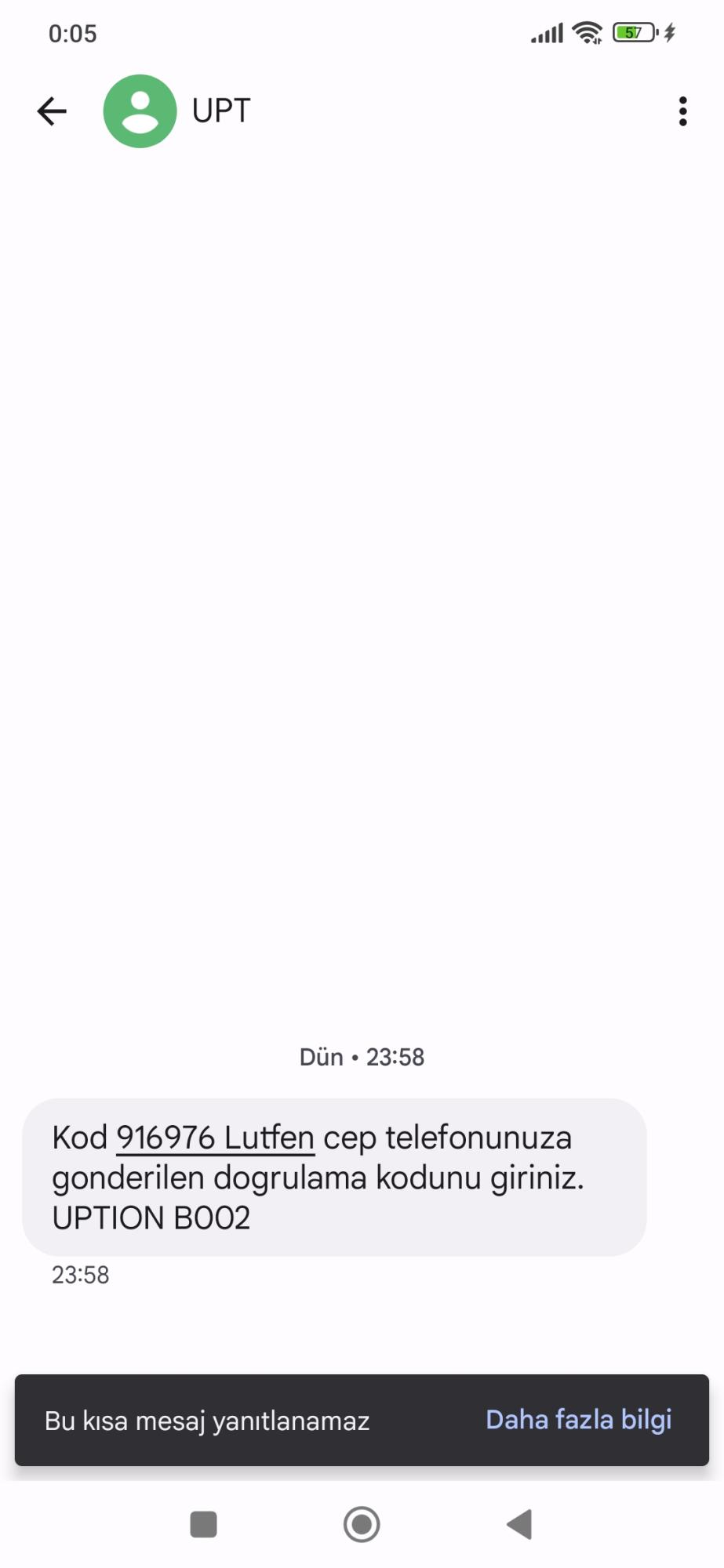 UPT'den Gelen Mesaj! - Şikayetvar