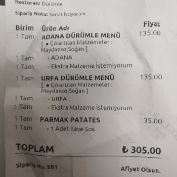 Çözüldü: Dürümle Patates Kızartması Gramaj Ve Fiyat - Şikayetvar