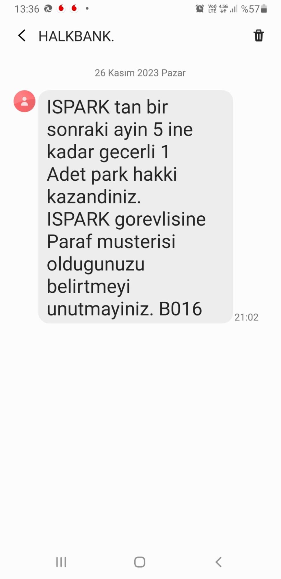 İspark Paraf Hakkım Olmasına Rağmen Ücret Aldı - Şikayetvar