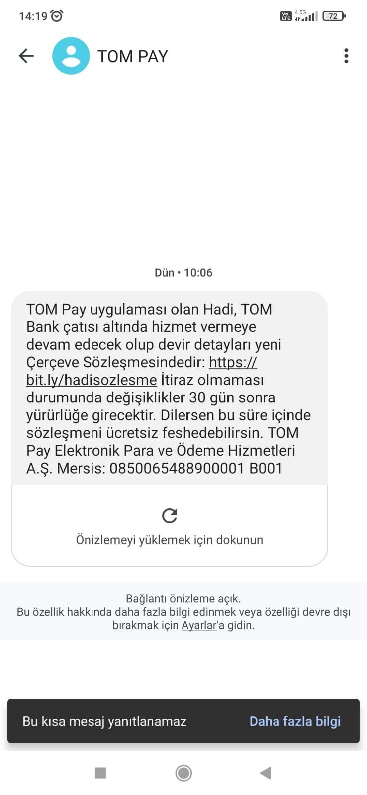 Tom Pay Hadi TOM Pay A101 Hadi Uygulaması, Tom Bank Kullanıcı Feshi ...