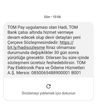 Tom Pay Hadi TOM Pay A101 Hadi Uygulaması, Tom Bank Kullanıcı Feshi, Kayıt Silinmesi - Şikayetvar