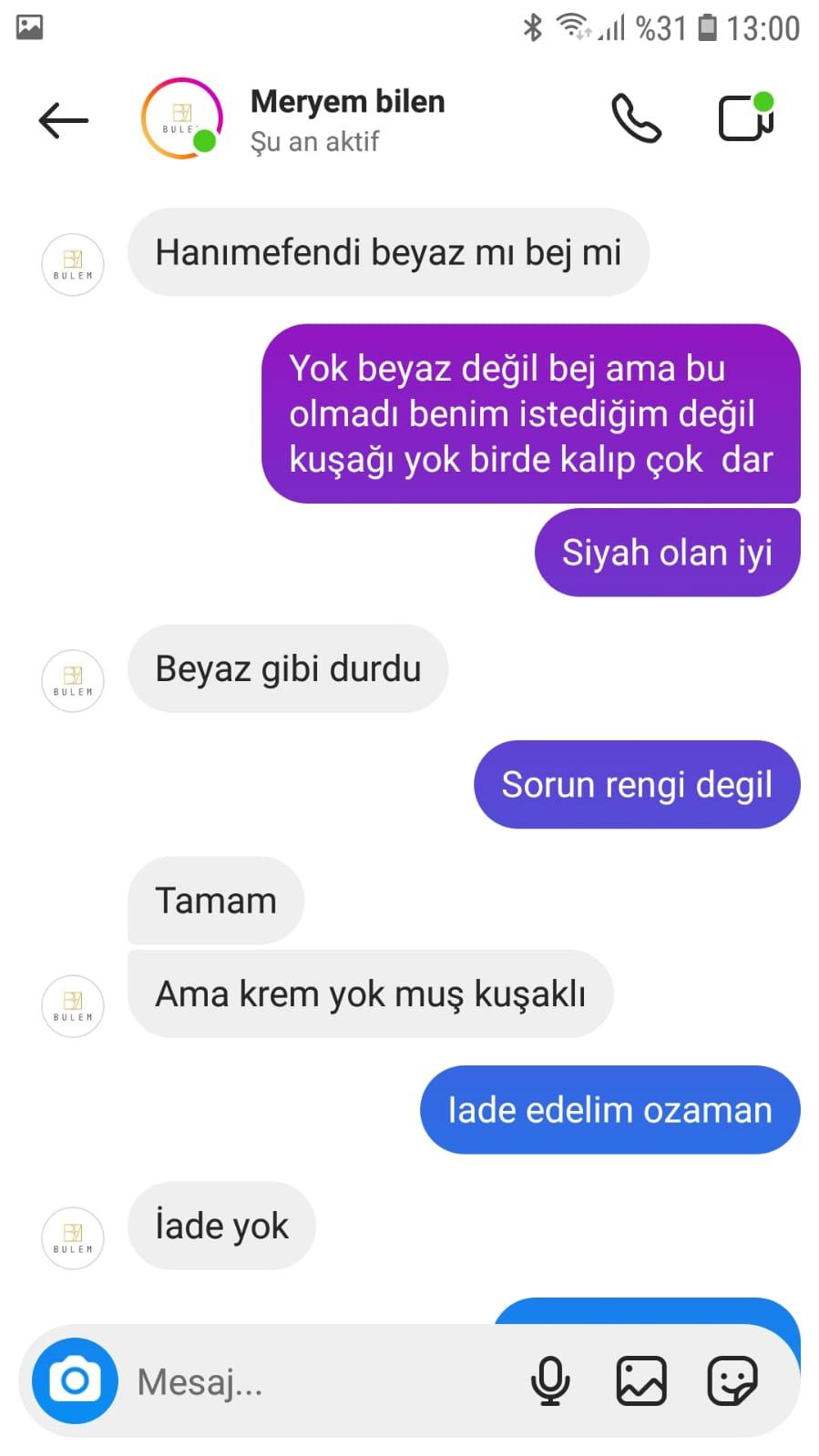Bulem Butik Bulem Müşteri Hizmetleri - Şikayetvar