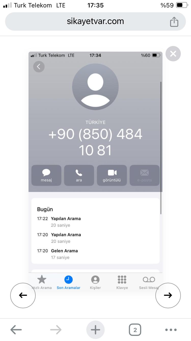 08504840524 0850 484 05 24 0850 484 10 81 Yanıltıcı Arama İle Mağduriyetim - Şikayetvar