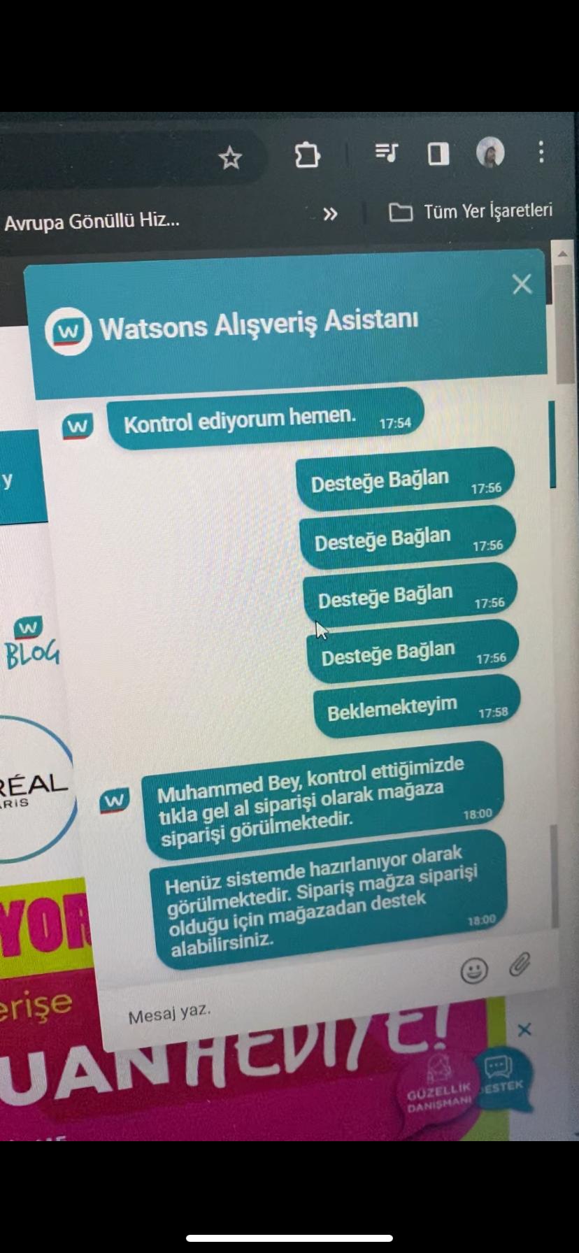 Watsons Tıkla Gel Al-HEMEN Siparişin - Şikayetvar