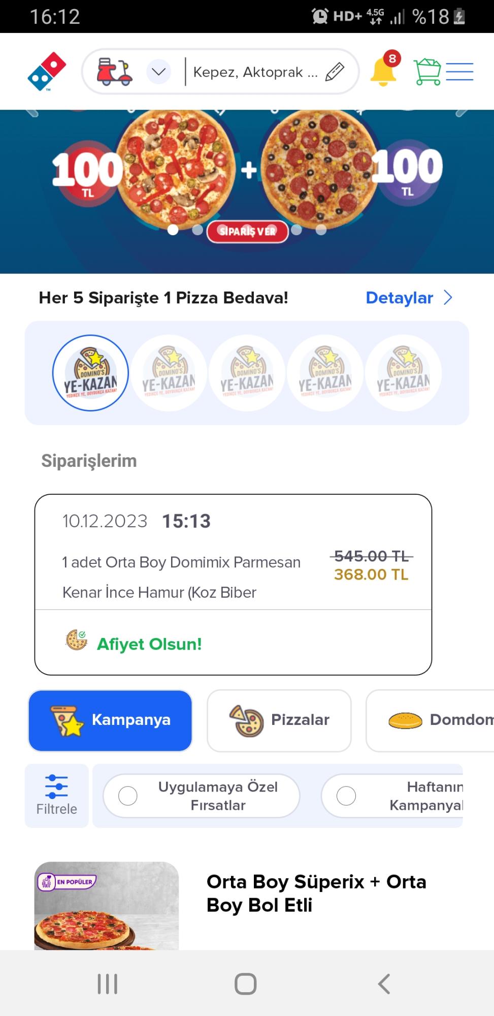 Domino's Pizza Zamanında Paket Teslimatı Yapmıyor Gelen Ürünler Buz ...