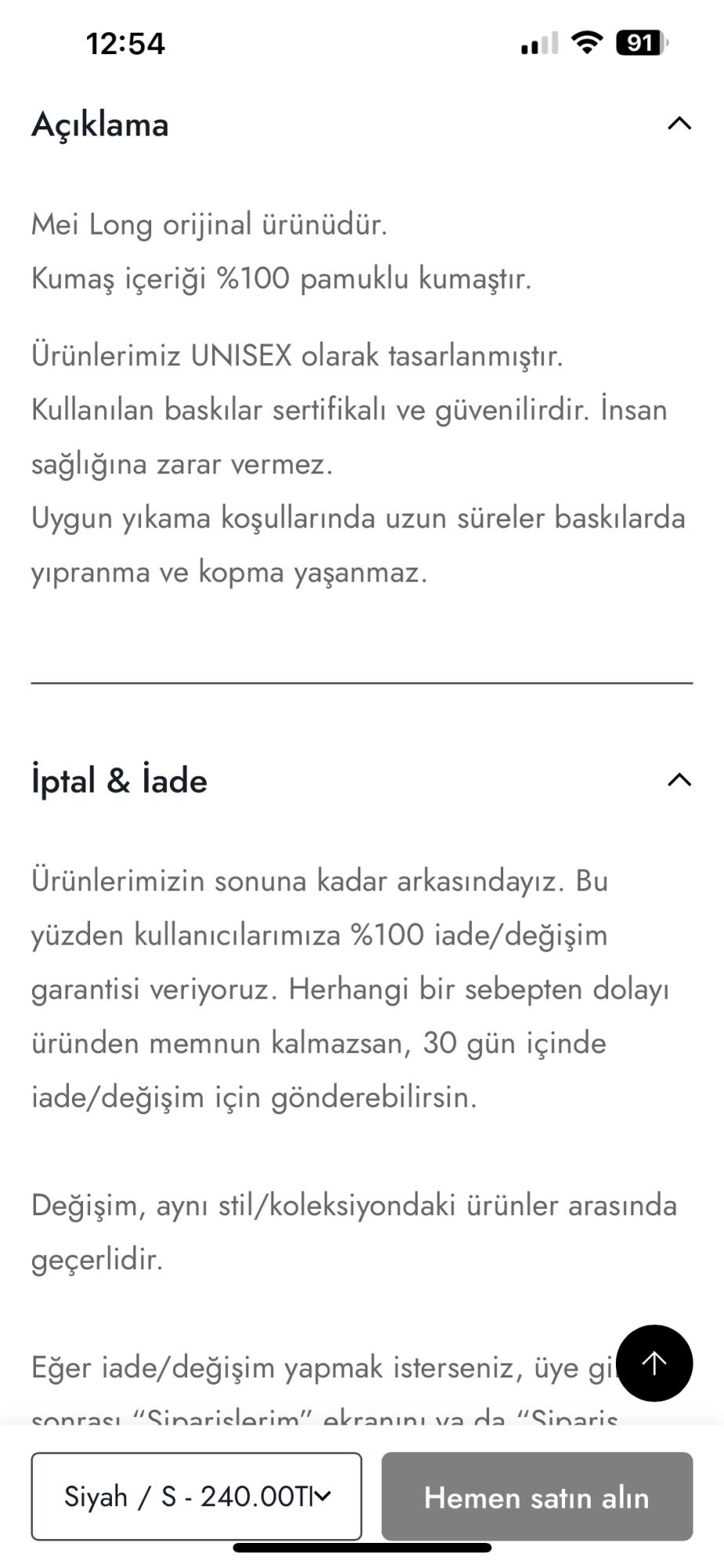 Mei Long Meilong Store Ürün Değişimi - Şikayetvar