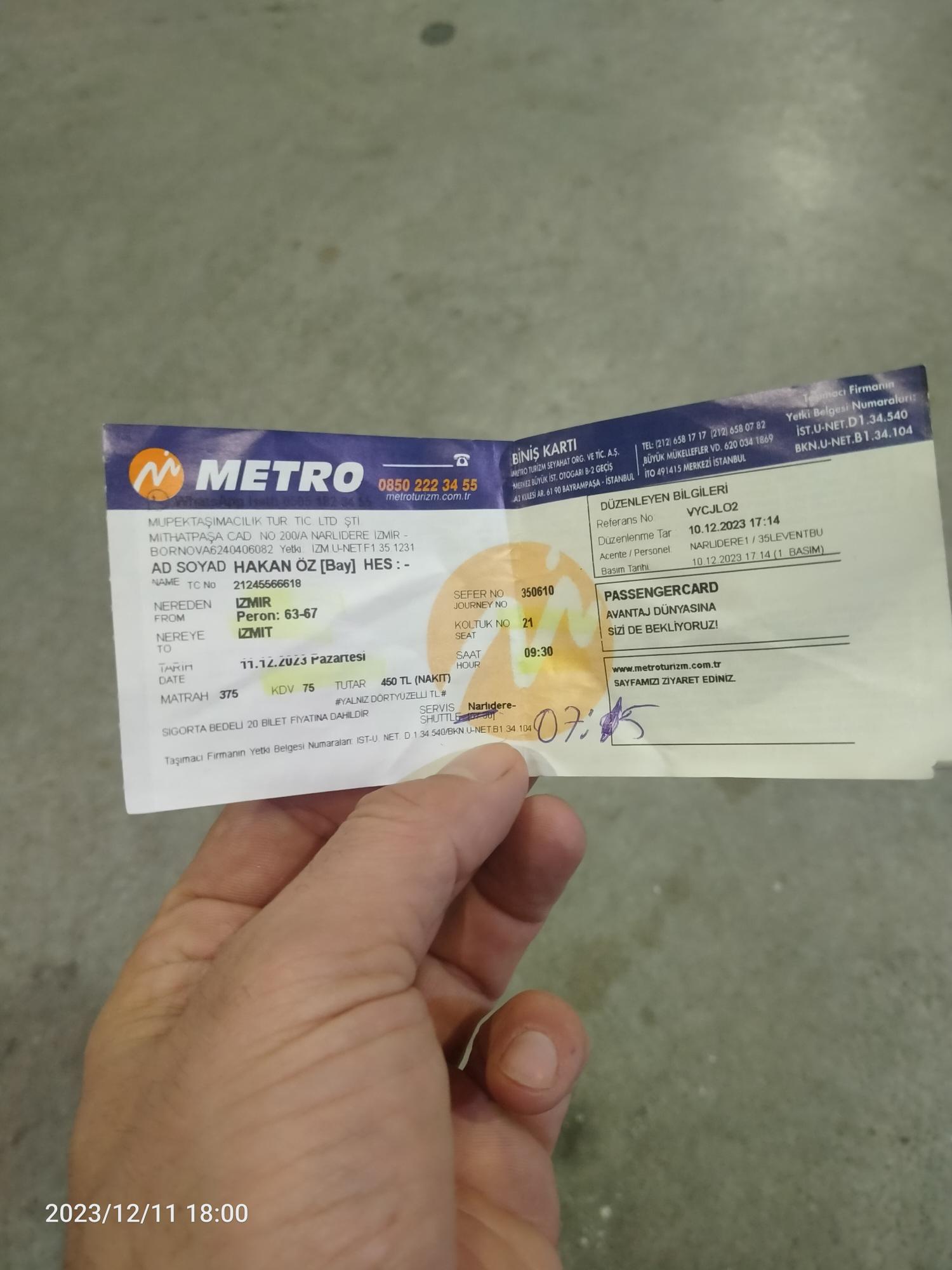 Metro Turizm Metro Şirketi Ve Çalışanları - Şikayetvar