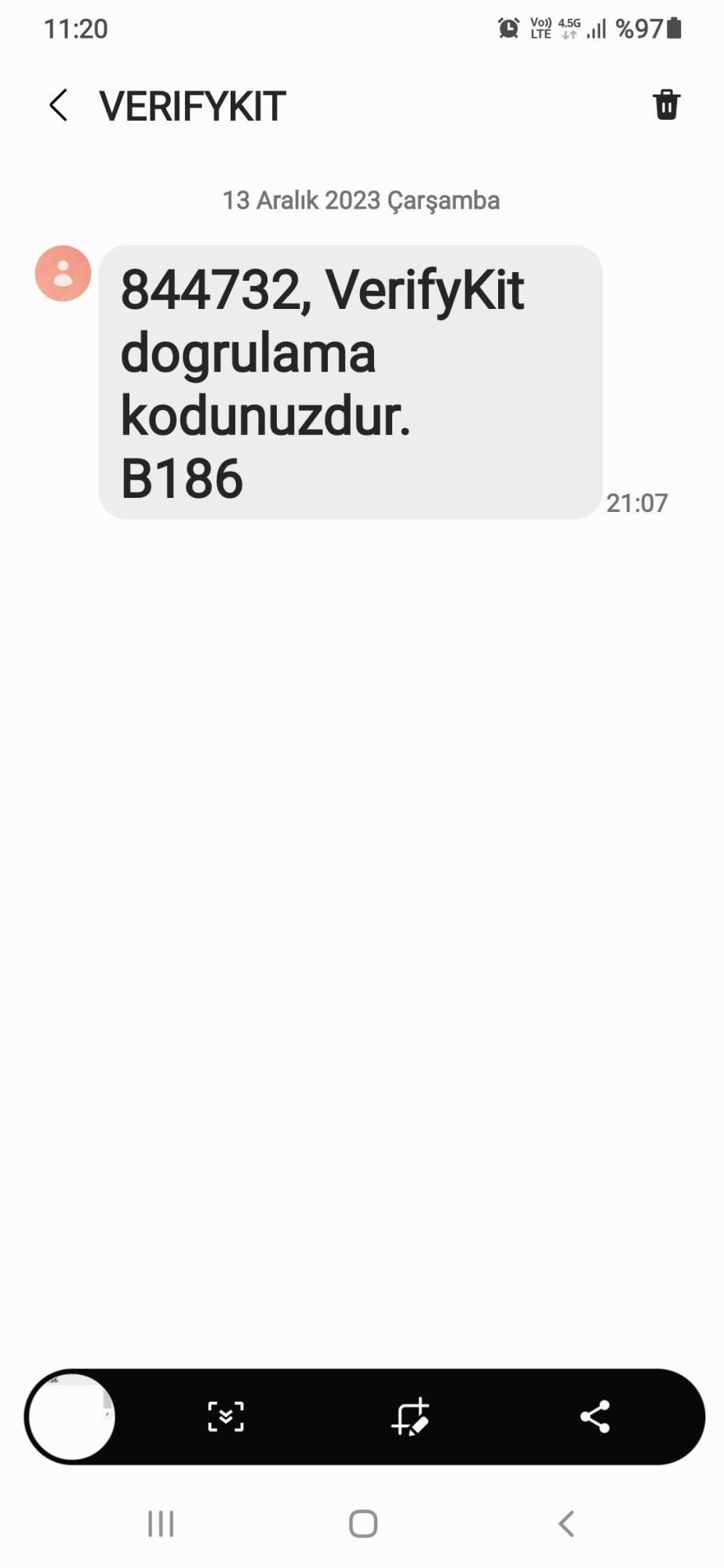 Verifykit Ten Bir Doğrulama Kodu Geldi - Şikayetvar