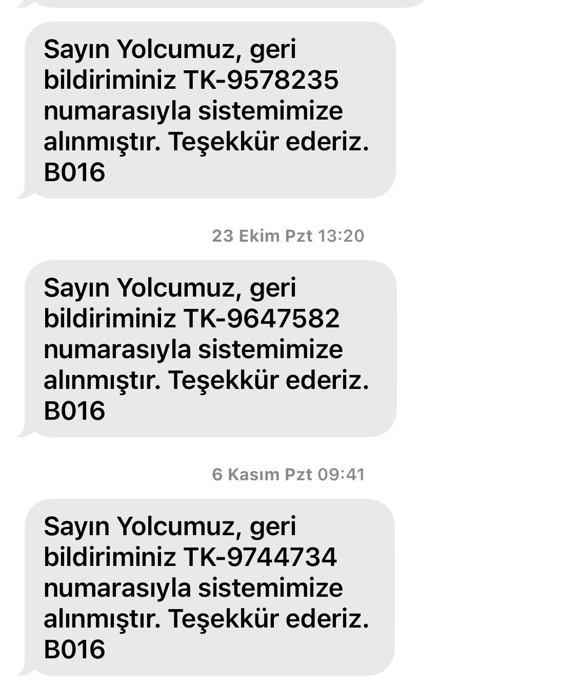 THY Geri Bildirim Cevaplamaması - Şikayetvar