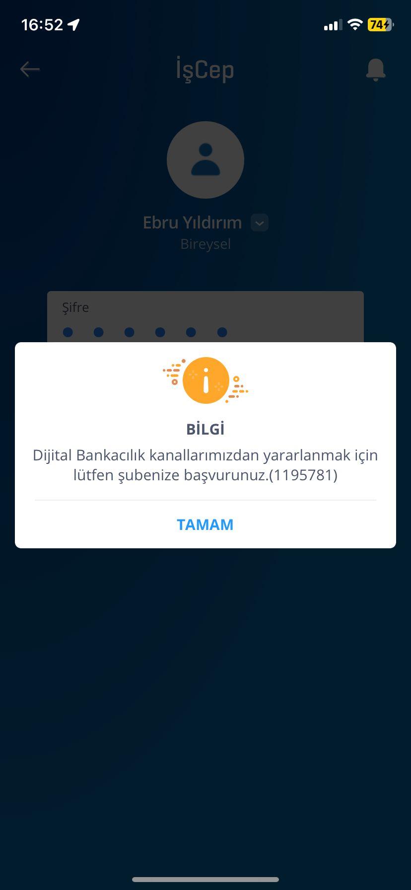 İş Bankası Dijital Bankacılığımı Kapattı - Şikayetvar