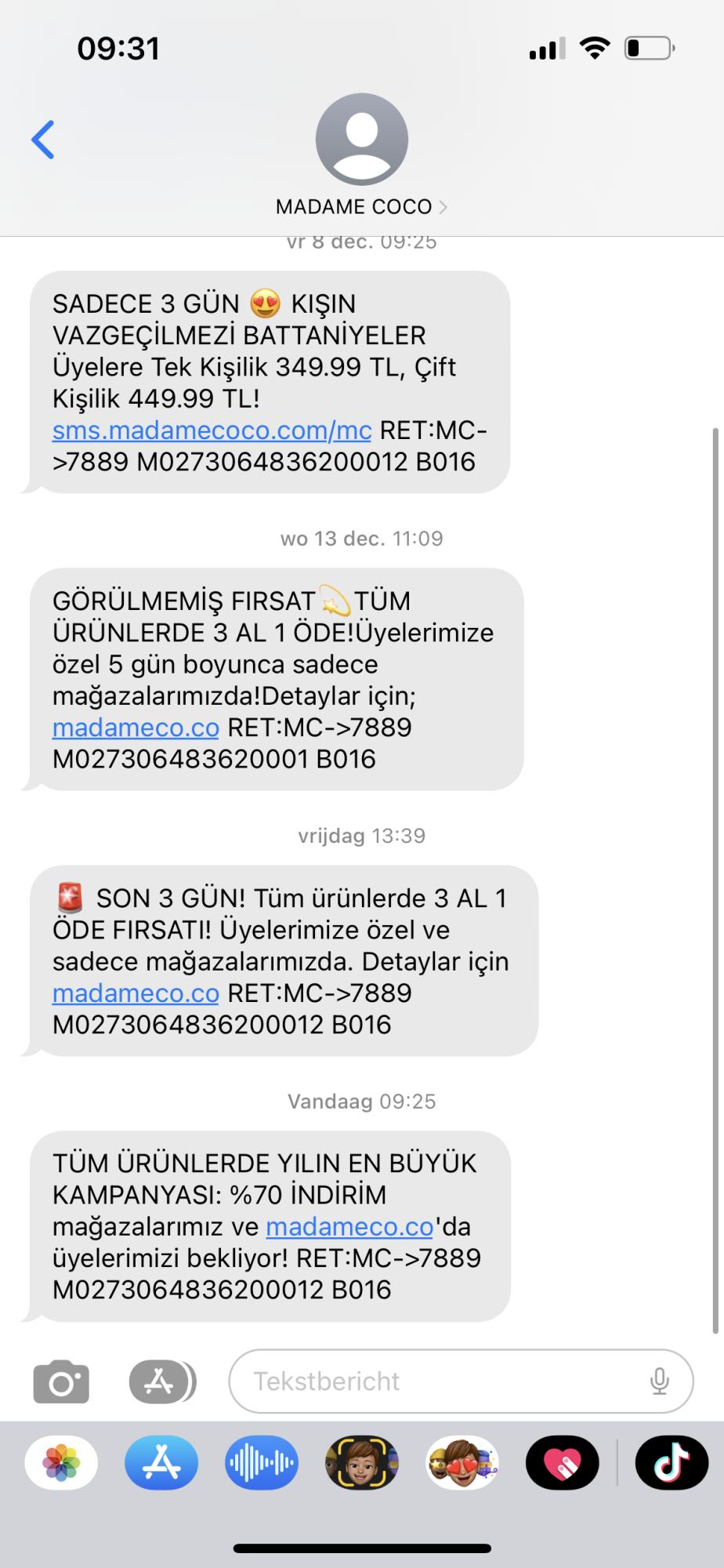 Madame Coco Reklam Mesajları İstemiyorum - Şikayetvar