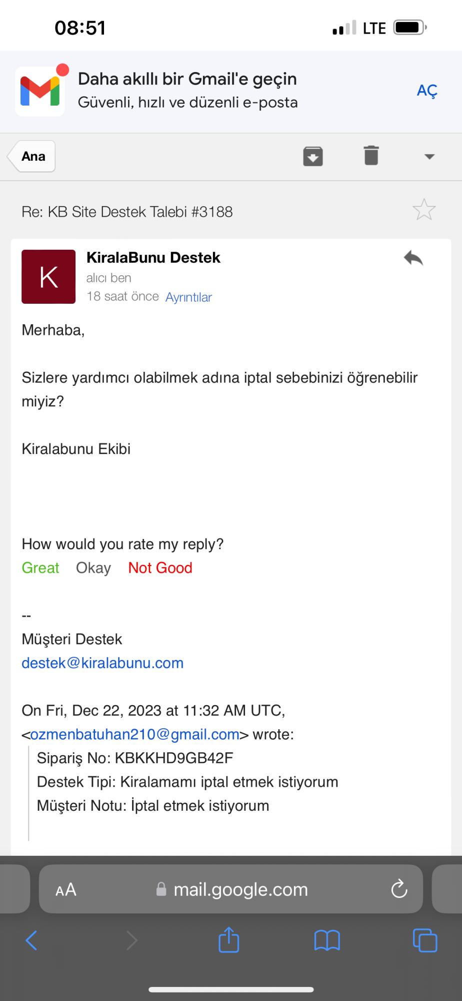 Kiralabunu İptal İşlemi Sağlanmıyor - Şikayetvar