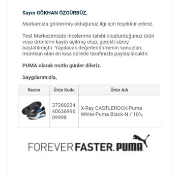 Puma Test Merkezin'den Geri Dönüş Olmaması Hakkında. - Şikayetvar