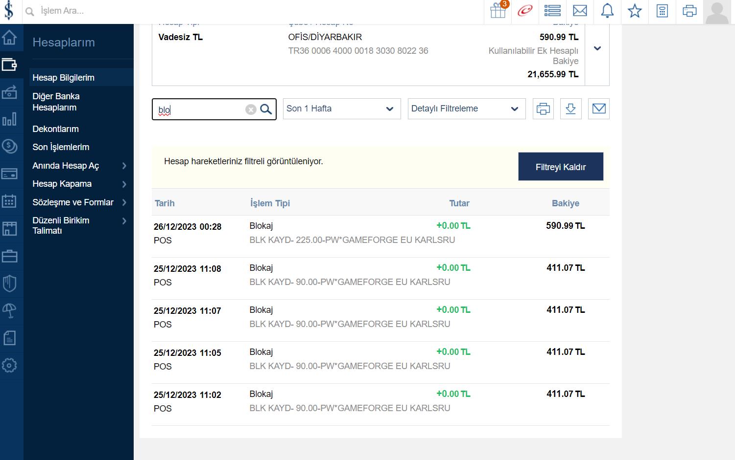 İş Bankası Blokaj Hesap Atılması - Şikayetvar