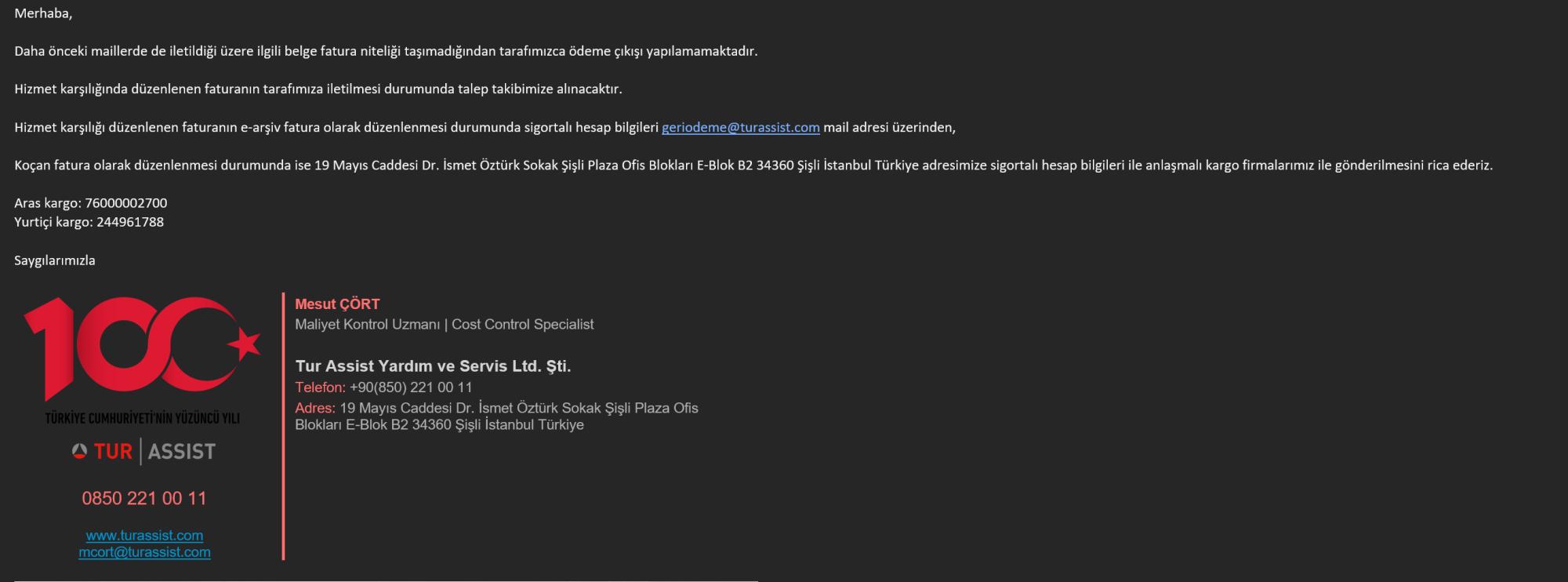 Tur Assist Asistans Tur Assist İn Hatalı Bilgi Verdiği Halde Arkasında Durmaması - Şikayetvar